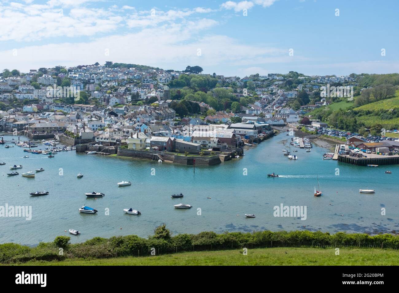 View of the South Hams town of Salcombe and the estuary from Snapes ...
