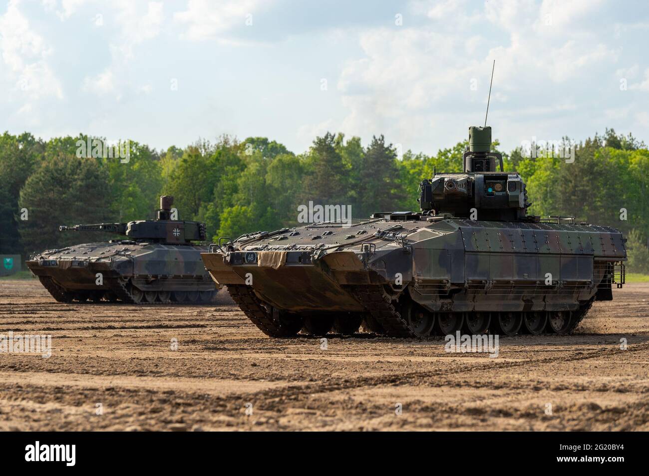 Munster, Germany. 02nd June, 2021. Puma infantry fighting vehicles of ...