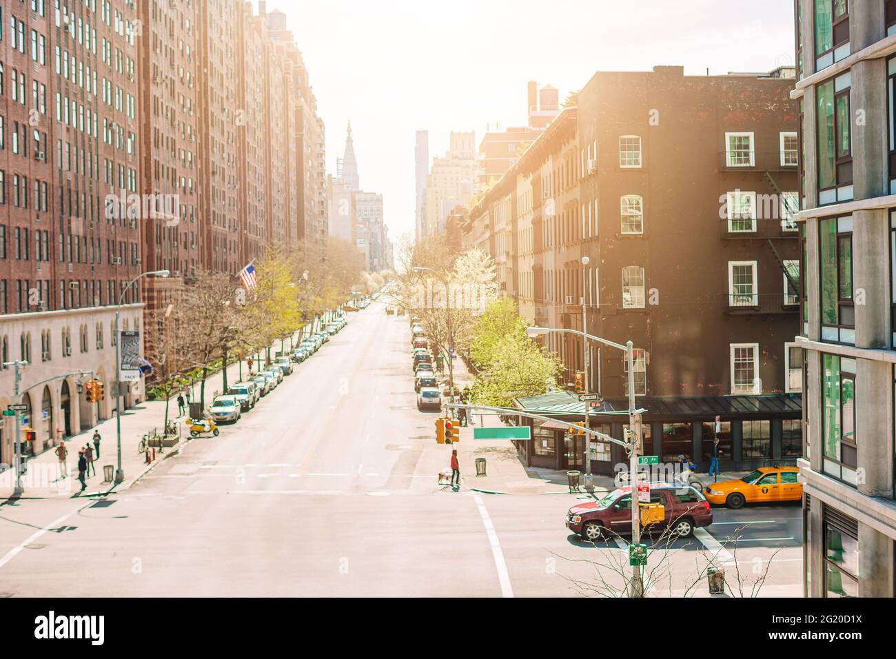 Empty streets in West Village at New York Manhattan, USA Stock Photo ...