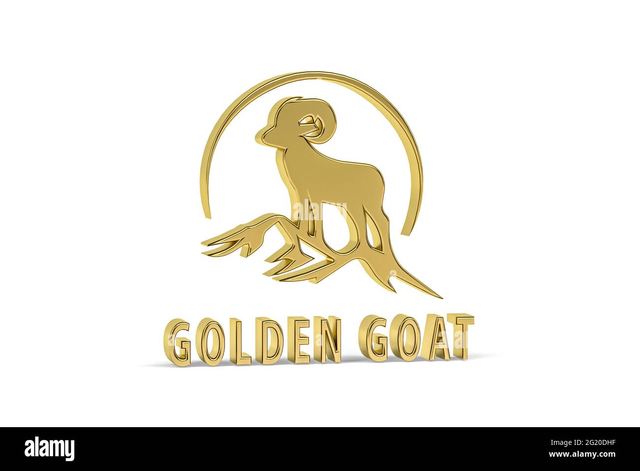Golden 3d goat icon isolated on white background - 3d render Stock ...