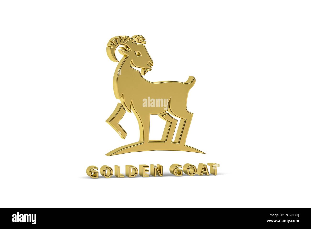 Golden 3d goat icon isolated on white background - 3d render Stock ...