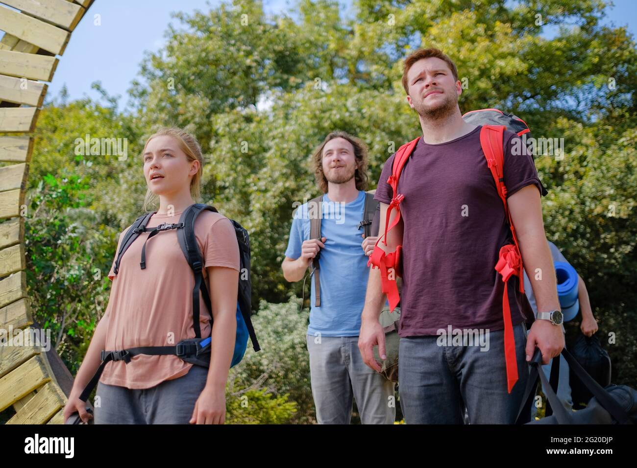 Jack Reynor, Florence Pugh, and Vilhelm Blomgren in the ©A24 new movie ...