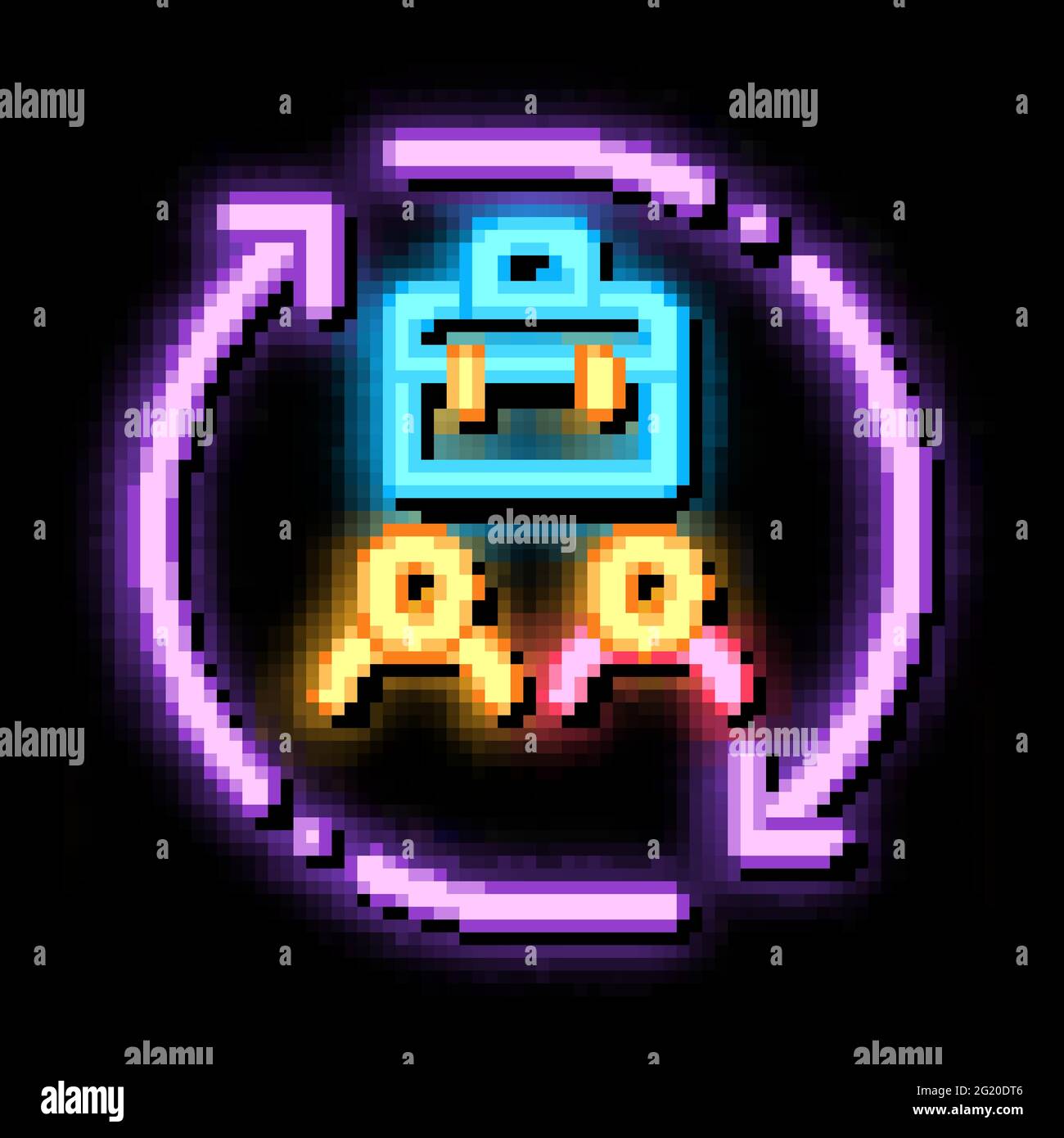 business and work cycle neon glow icon illustration Stock Vector Image ...