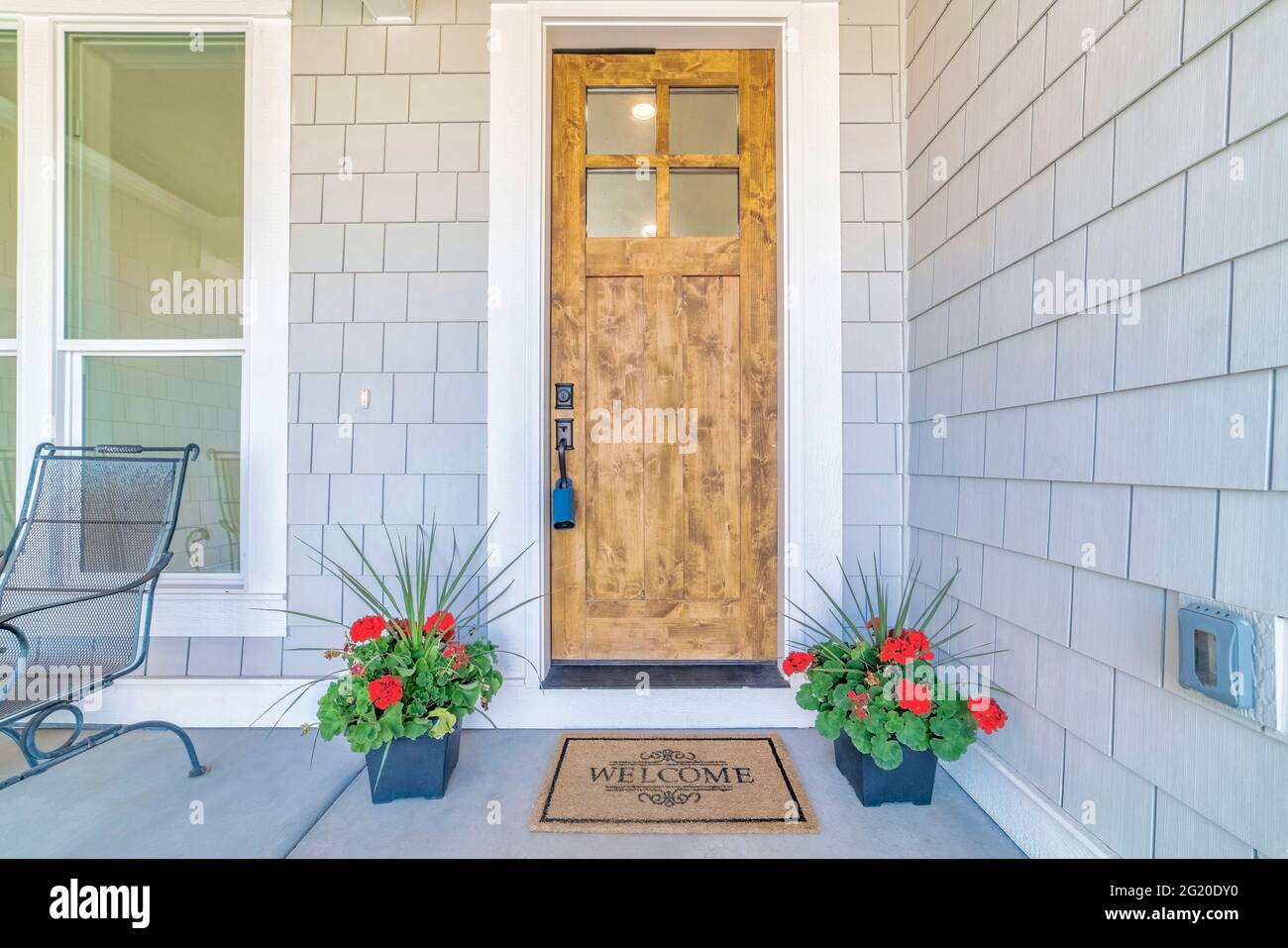 Exterior view of the house entrance Stock Photo - Alamy