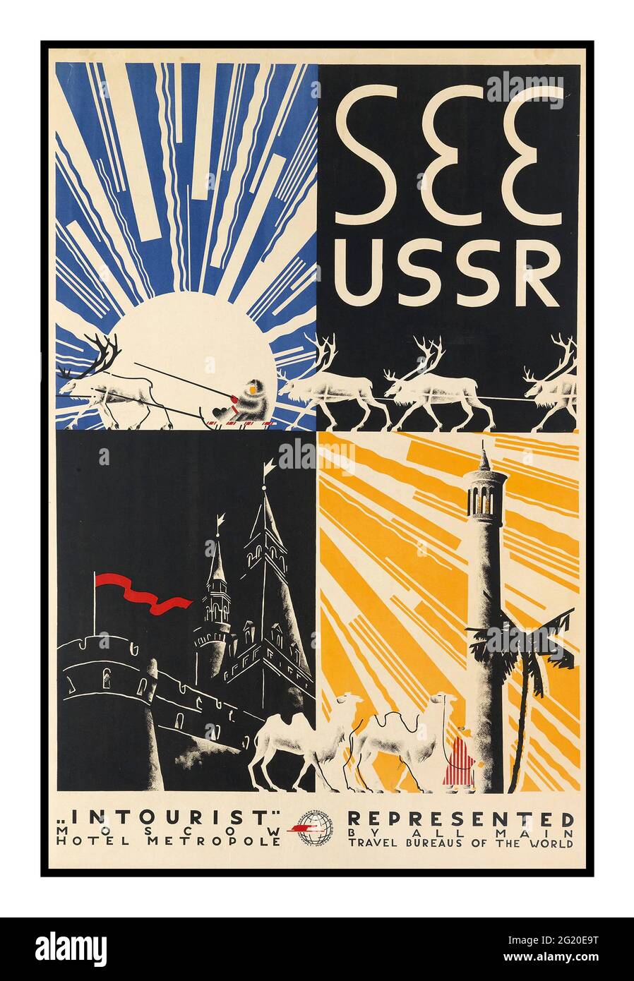 1930s ussr soviet union intourist travel poster hi-res stock ...