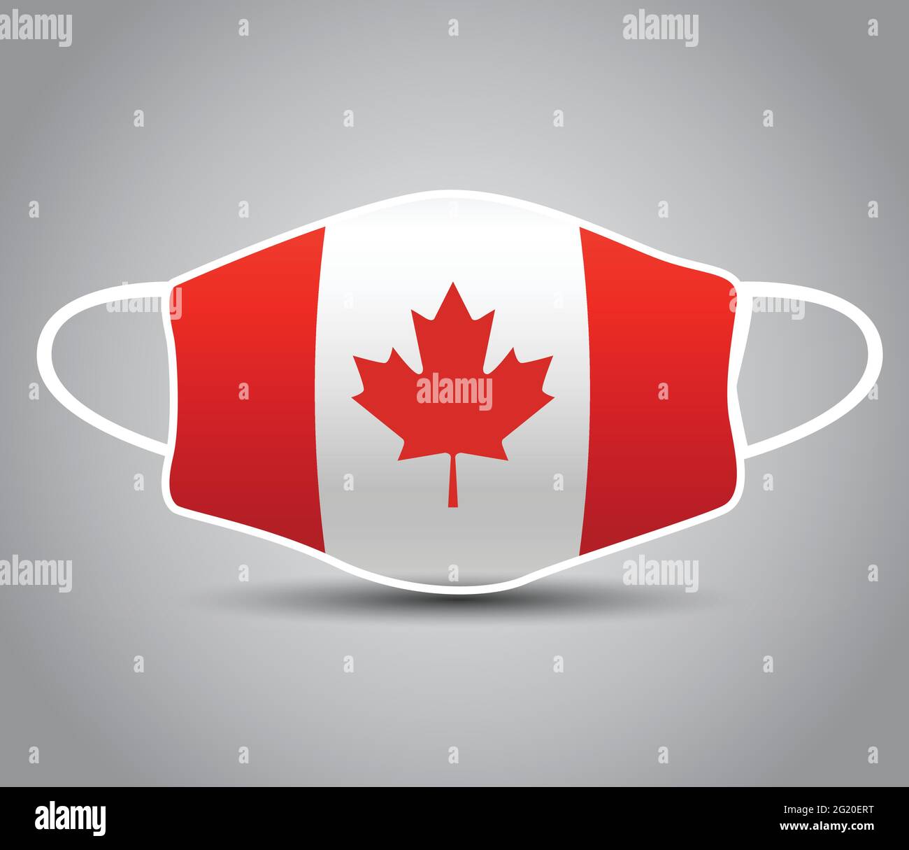 happy Canada day. Canada flag with medical mask, use for printing ...