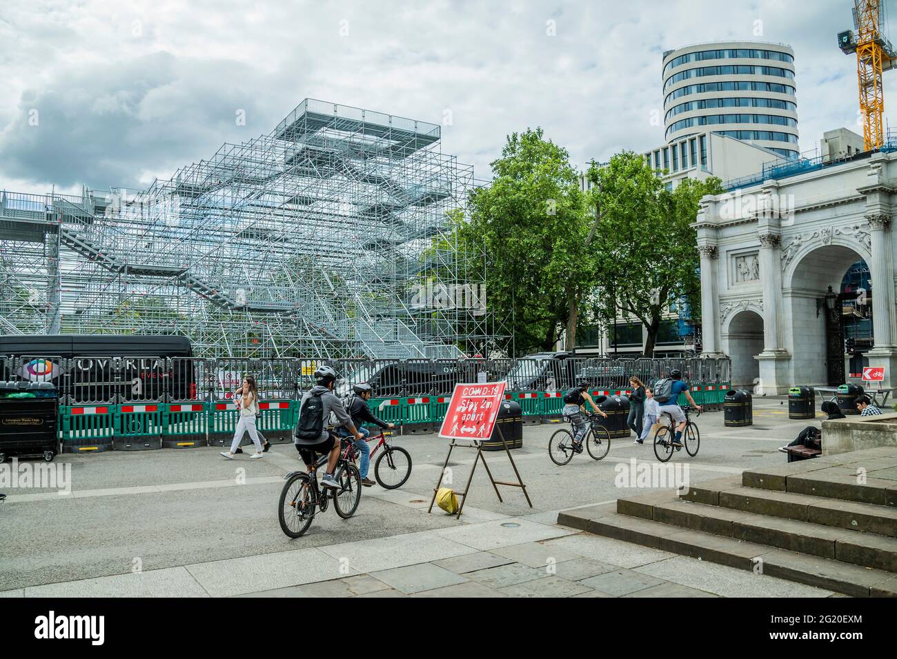 London, UK. 6 Jun 2021. The 'Marble Arch Hill' a 25m-high temporary ...