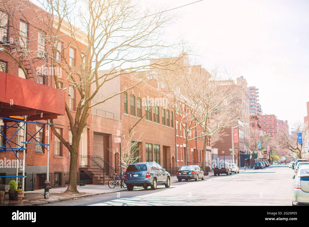 Empty streets in West Village at New York Manhattan, USA Stock Photo ...