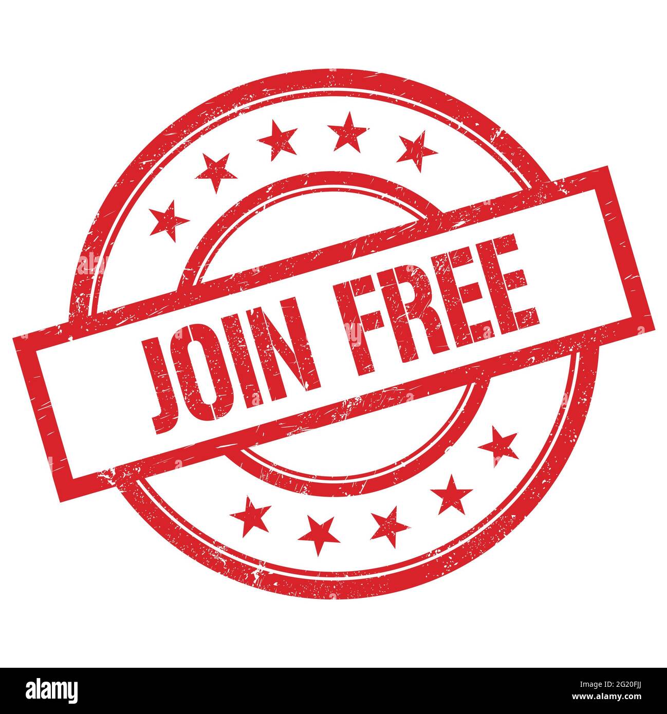 JOIN FREE text written on red round vintage rubber stamp Stock Photo ...
