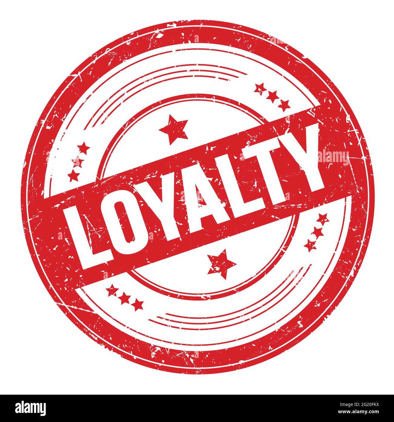 LOYALTY text on red round grungy texture stamp Stock Photo - Alamy