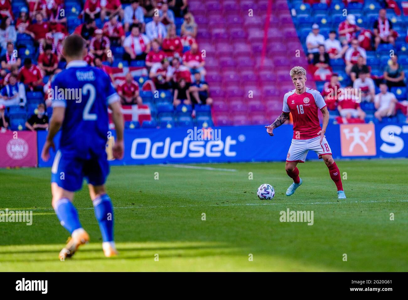 Brondby, Denmark. 06th June, 2021. Daniel Wass (18) of Denmark seen ...
