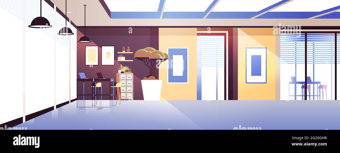 Modern loft workspace interior Stock Vector Images - Alamy