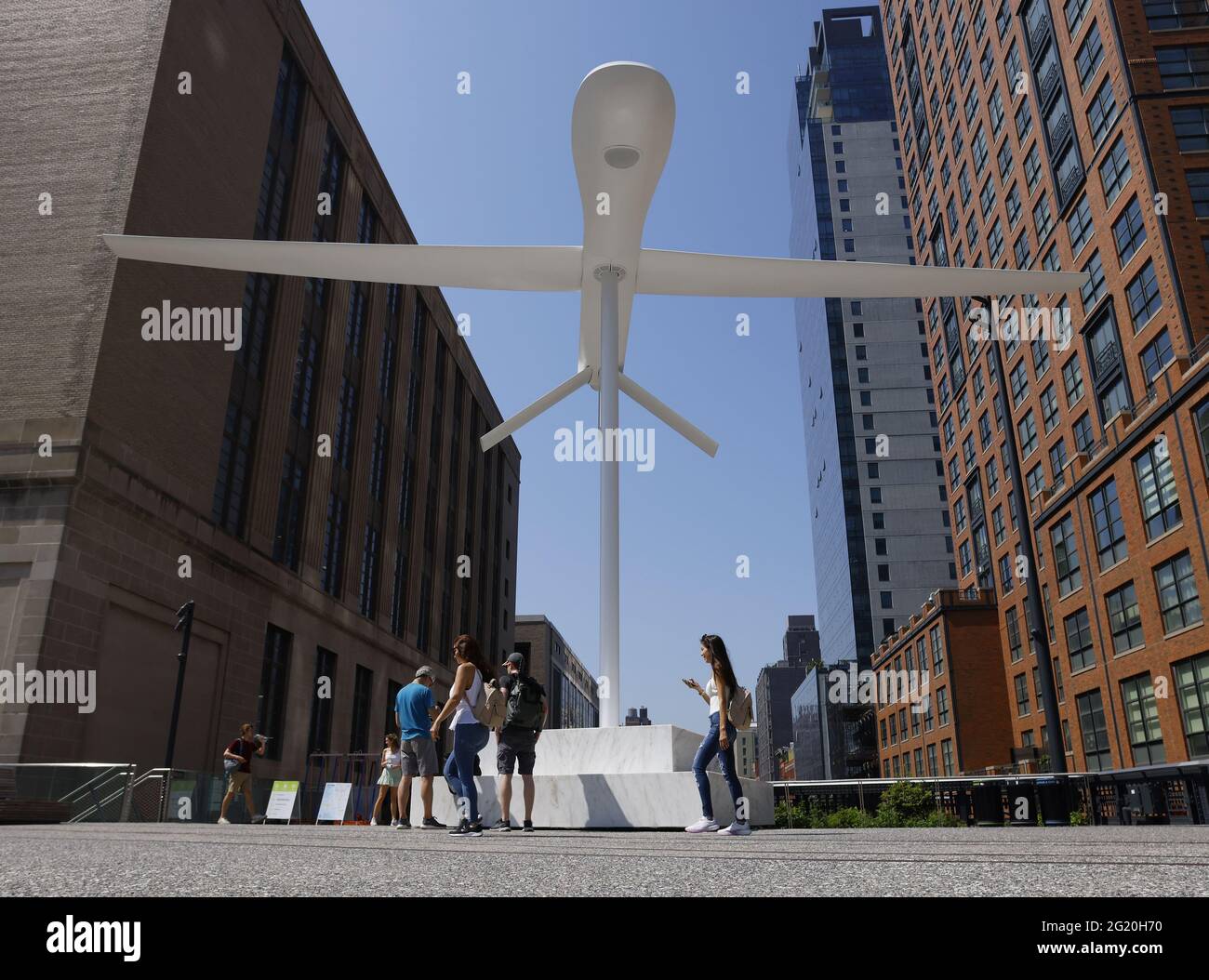 New York, United States. 07th June, 2021. People gather at a press ...