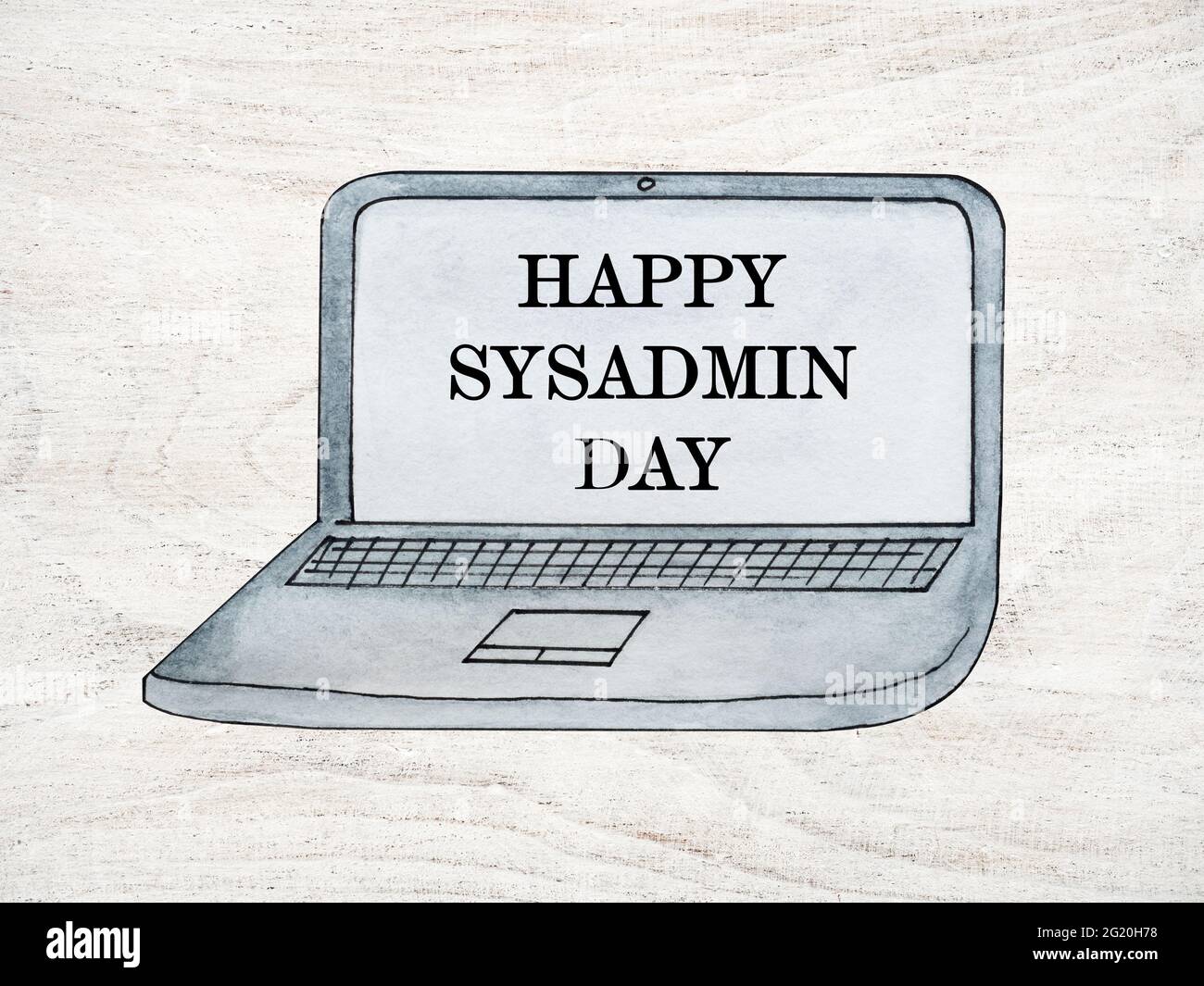 Happy Sysadmin Day. Beautiful greeting card. Close-up, view from above ...