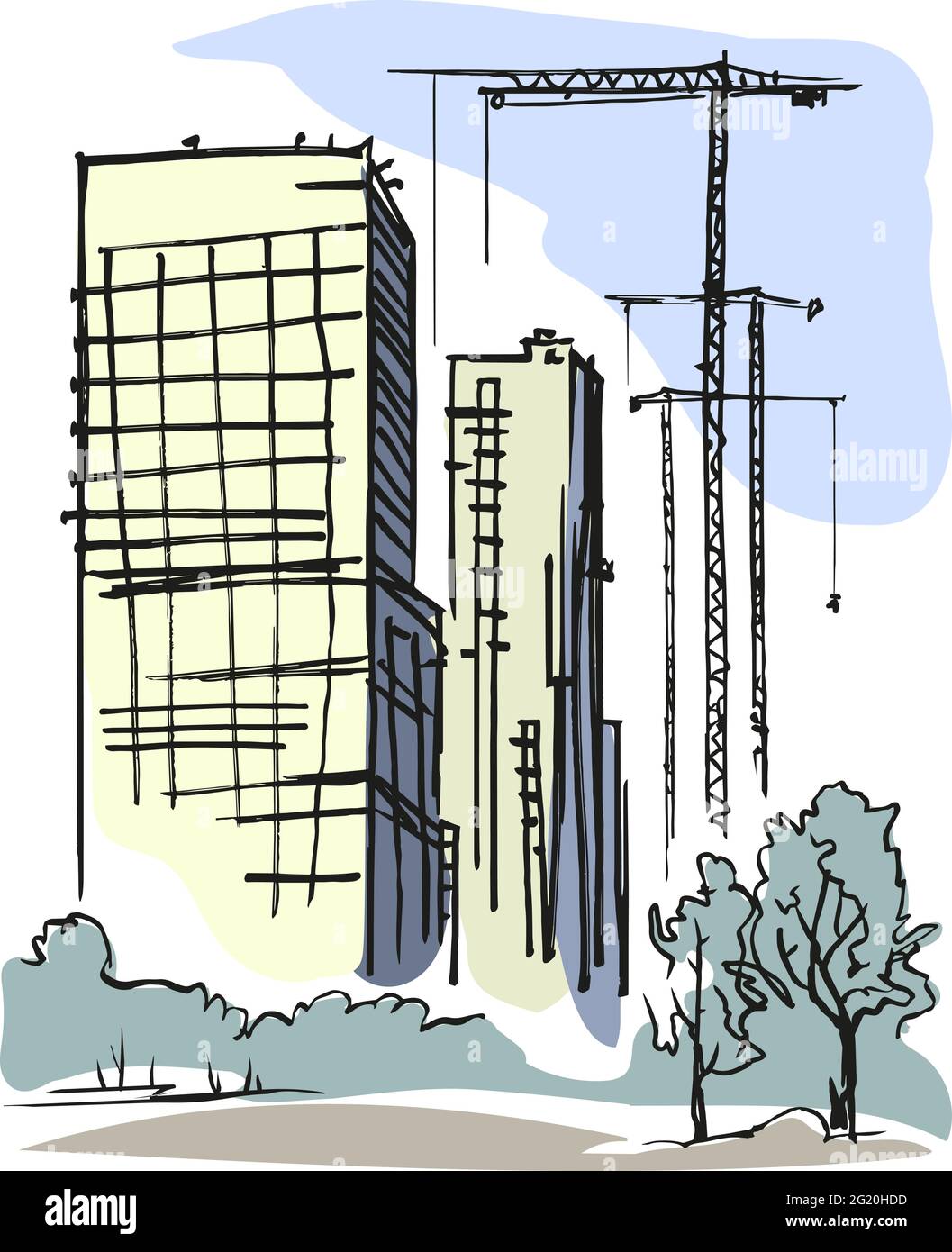 Skyscraper under construction Stock Vector Images - Alamy