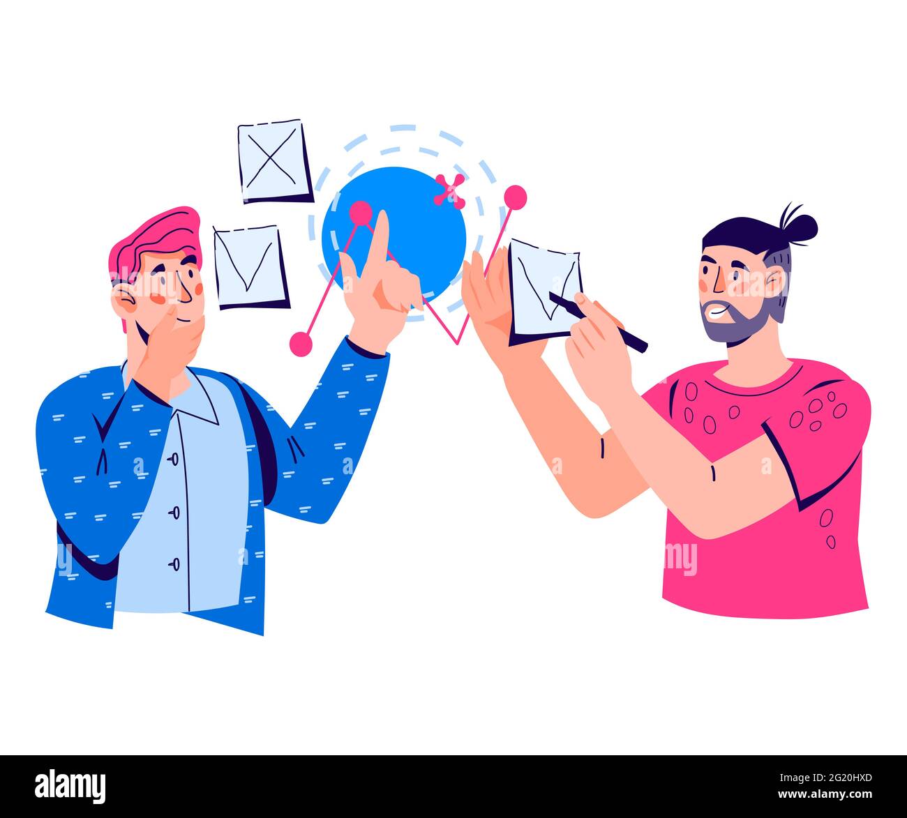 Financial management, team collaboration, vector isolated. Agile ...