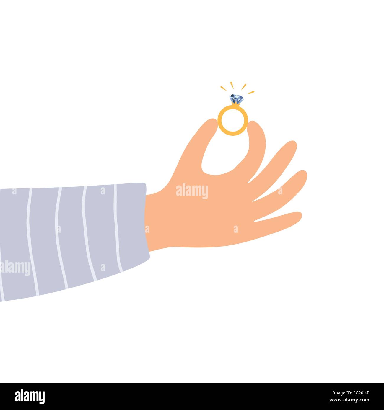 Hand engagement ring vector illustration hi-res stock photography and ...