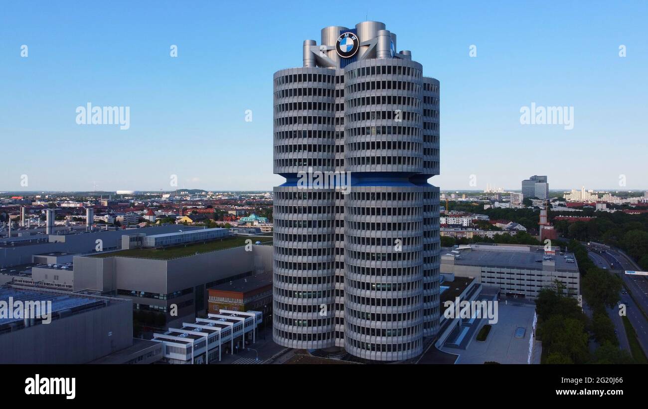 Aerial view bmw world bmw hi-res stock photography and images - Alamy