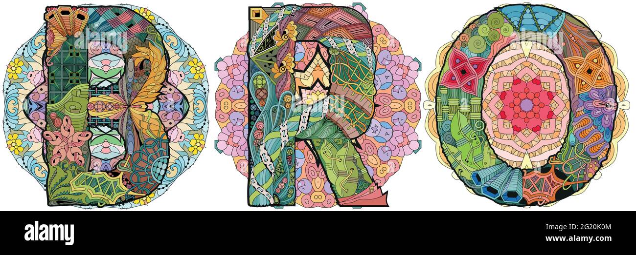 Hand-painted art design. Illustration BRO with mandalas for t-shirt ...