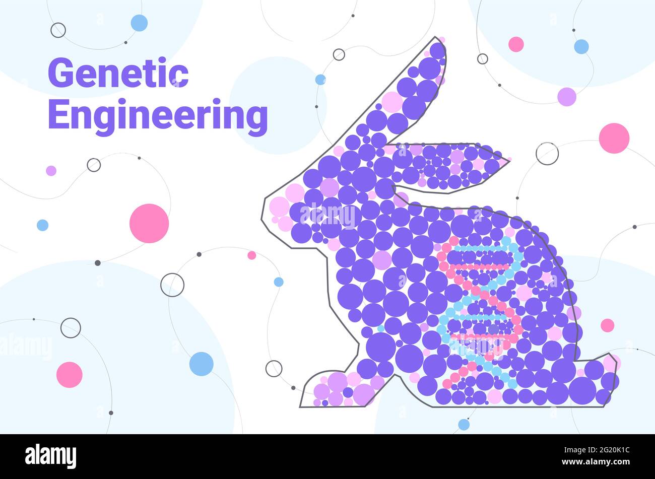 DNA of rabbit genetically modified animals genetic engineering biological research concept ...