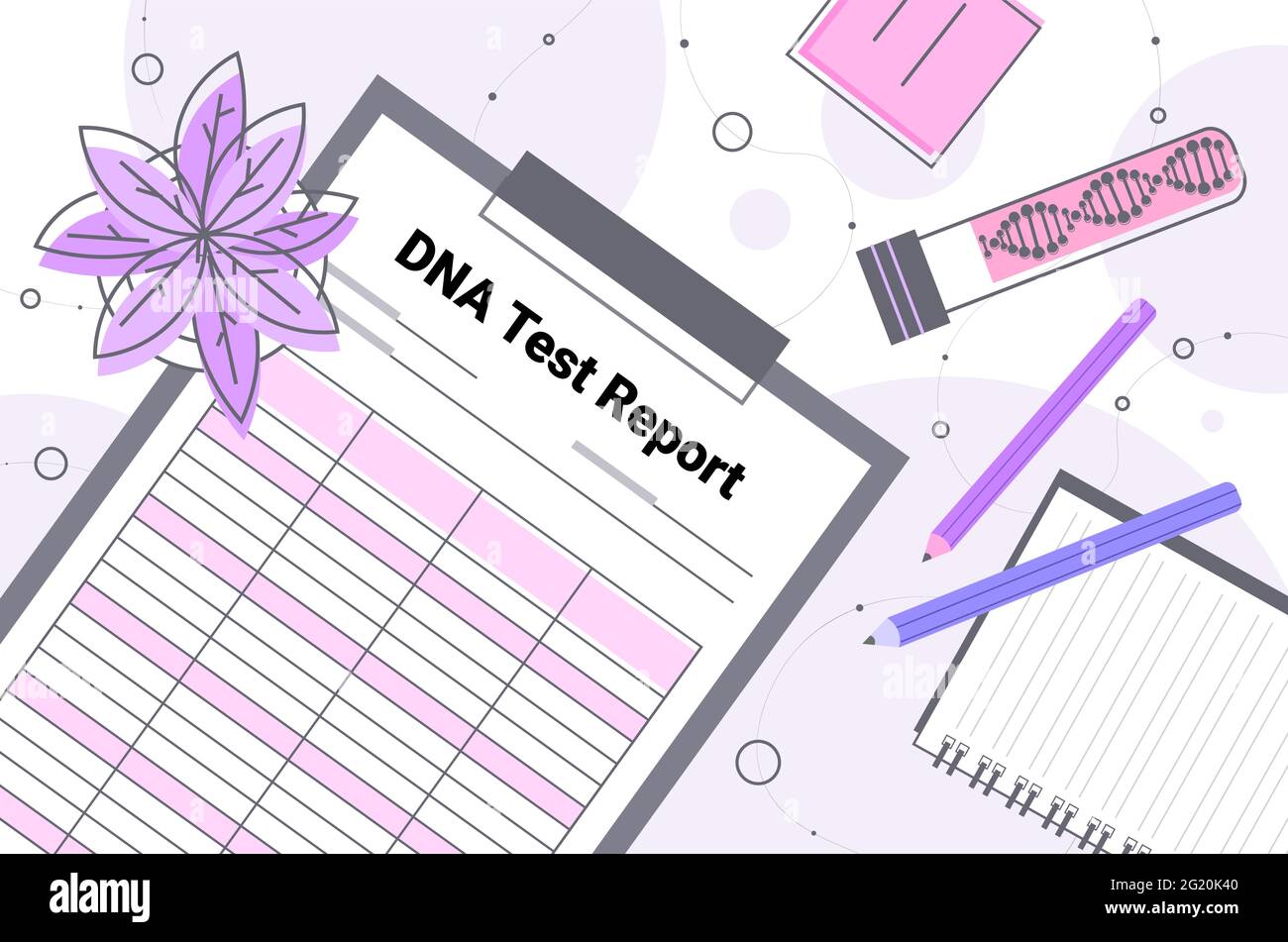 DNA test report researcher making experiment in lab DNA testing genetic ...