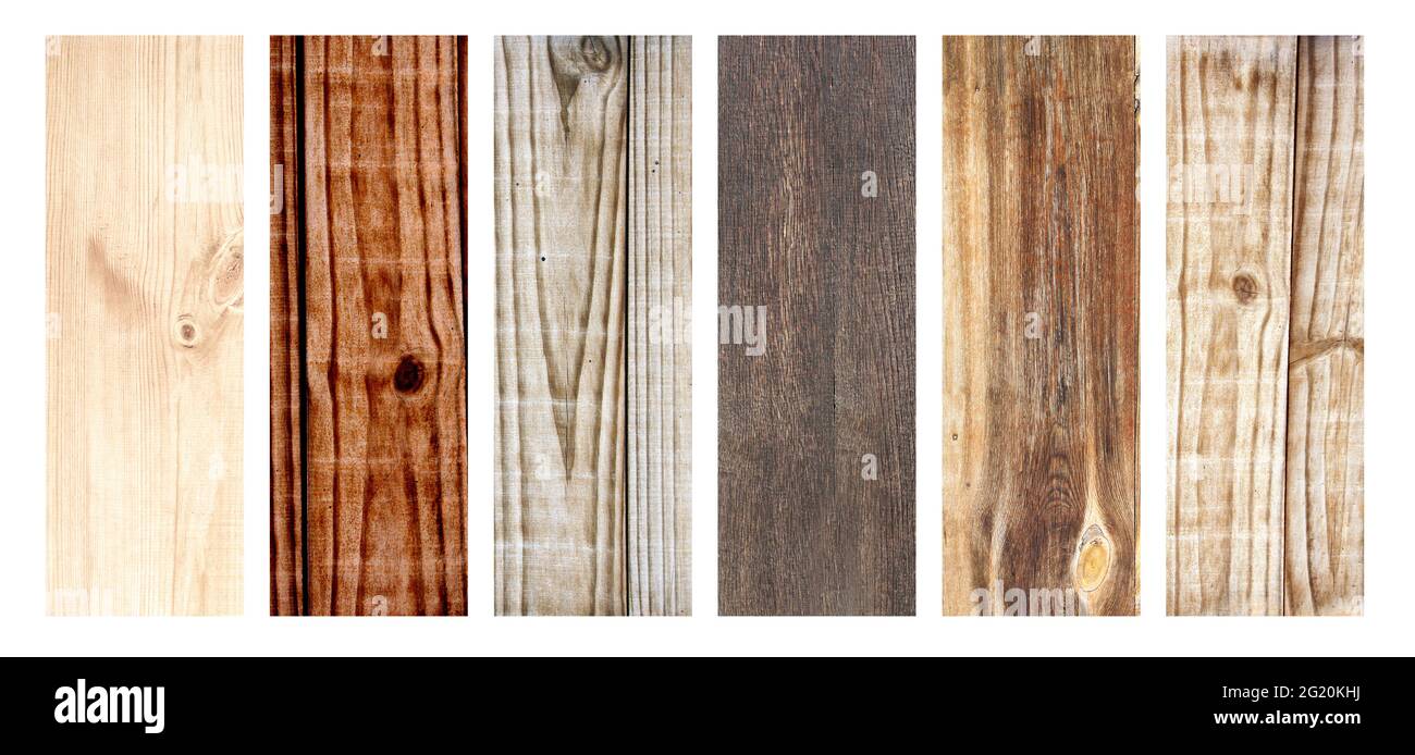 Collection of wooden banners with old wood texture of different colors ...