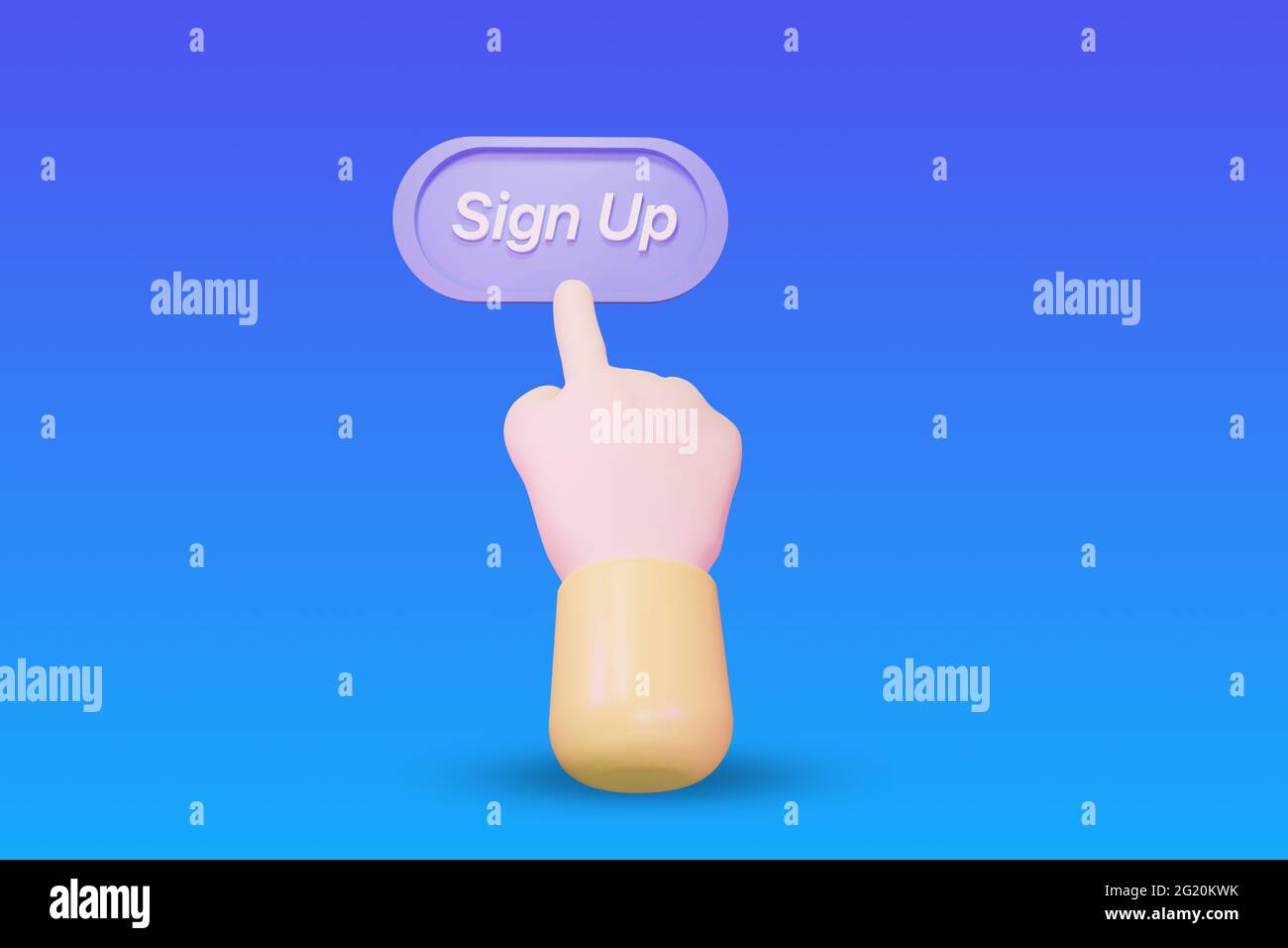 Sign Up 3d hand render Stock Photo - Alamy