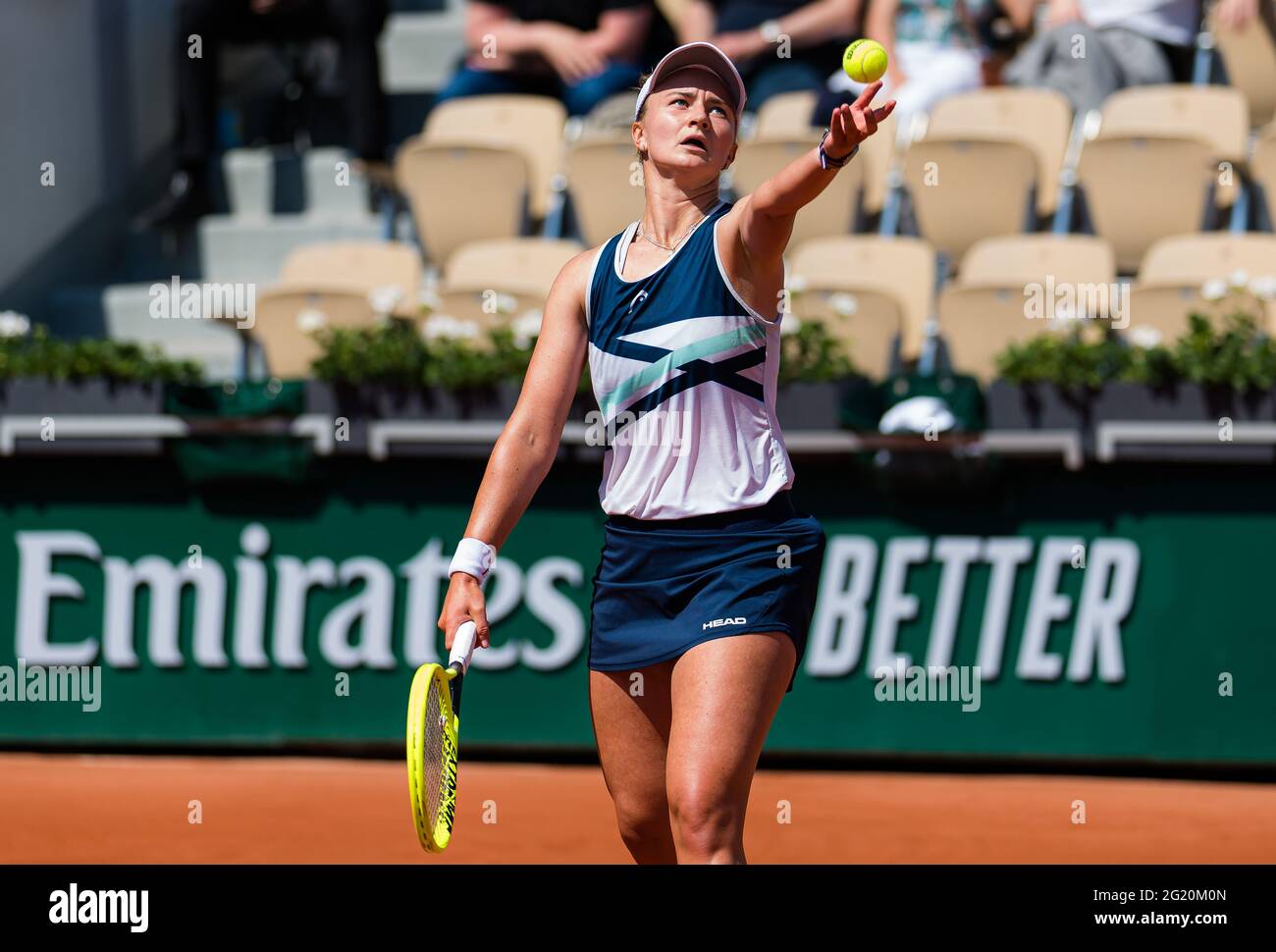 Barbora Krejcikova of the Czech Republic during the Roland-Garros 2021 ...