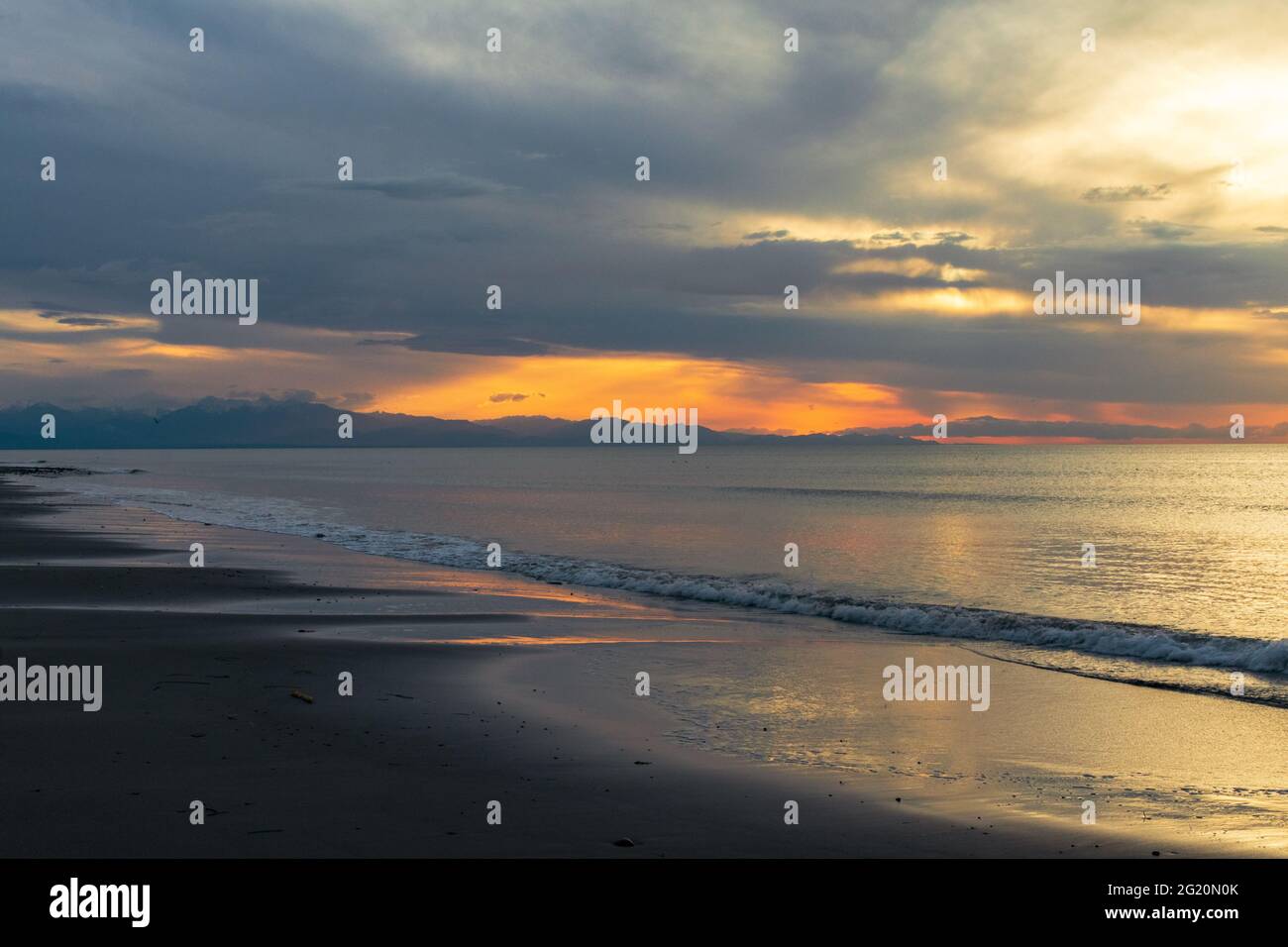 Whidbey Island Beach at Sunset Looking Over Admiralty Inlet at Olympic ...