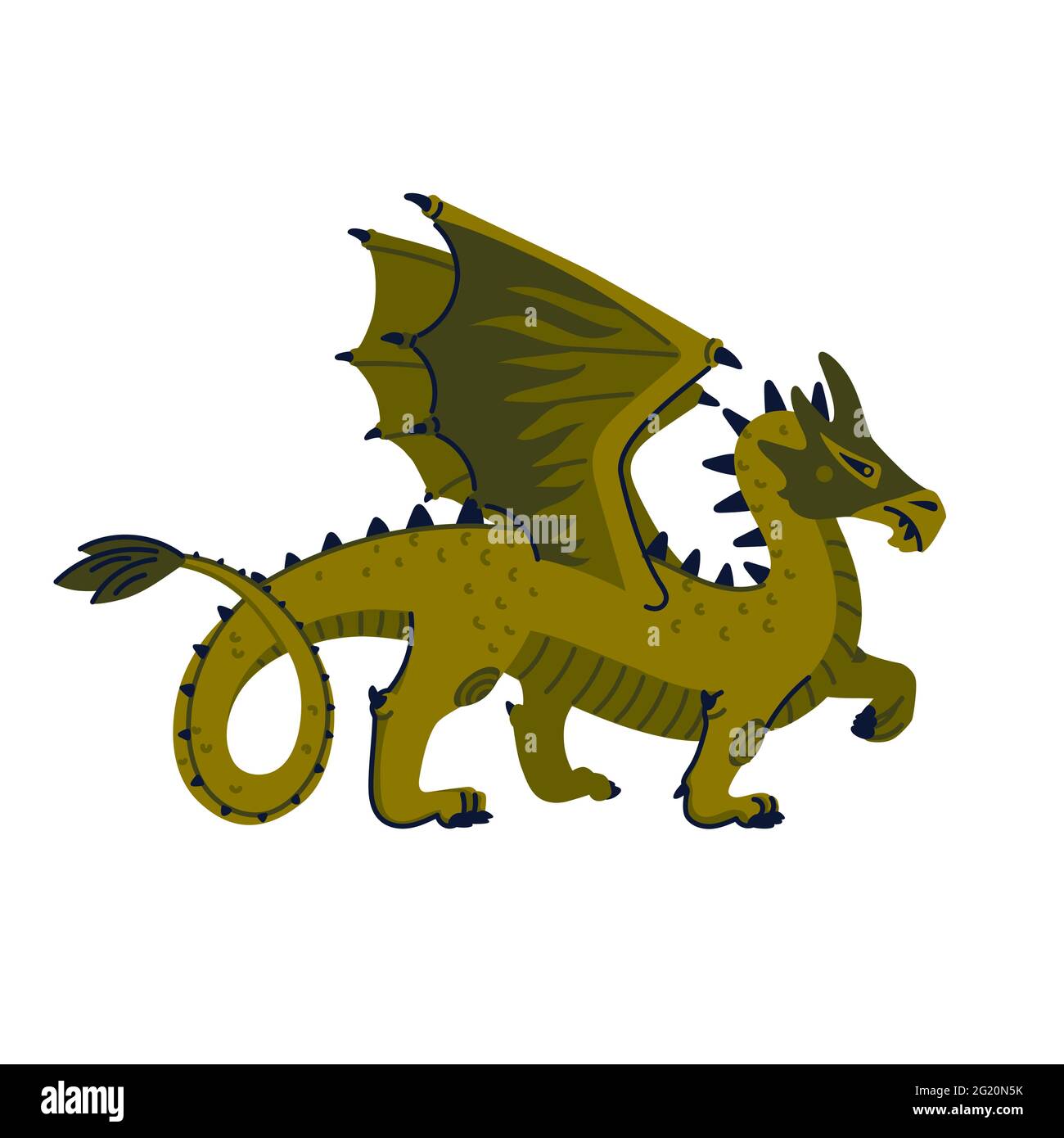Magical creatures set. Mythological animal - dragon. Flat style vector ...