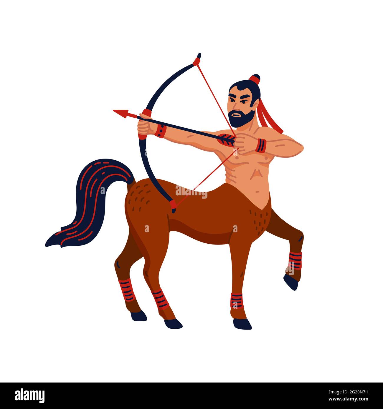 Magical creatures set. Mythological creature - centaur. Flat style vector illustration isolated ...