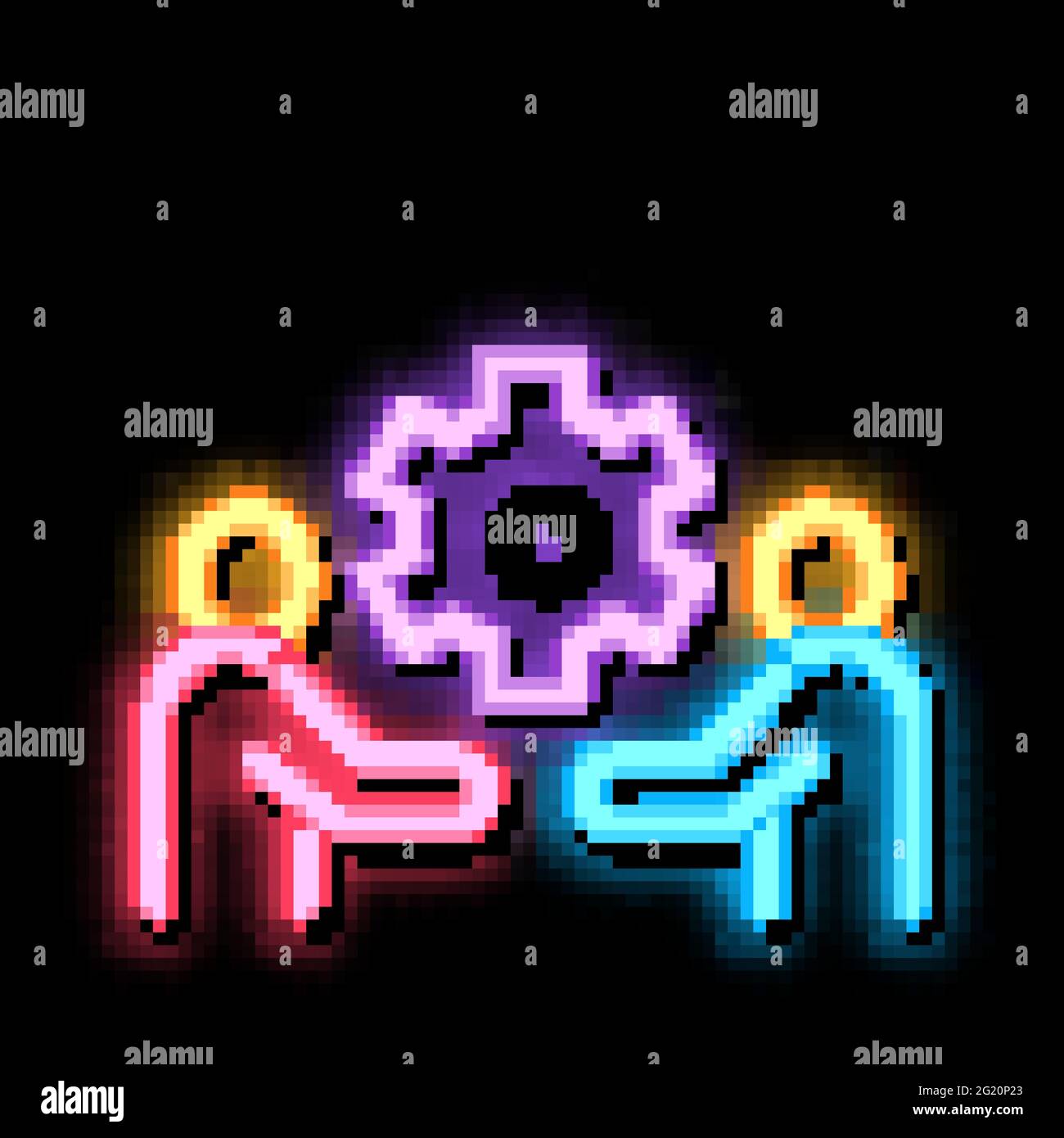 partnership solutions neon glow icon illustration Stock Vector Image ...