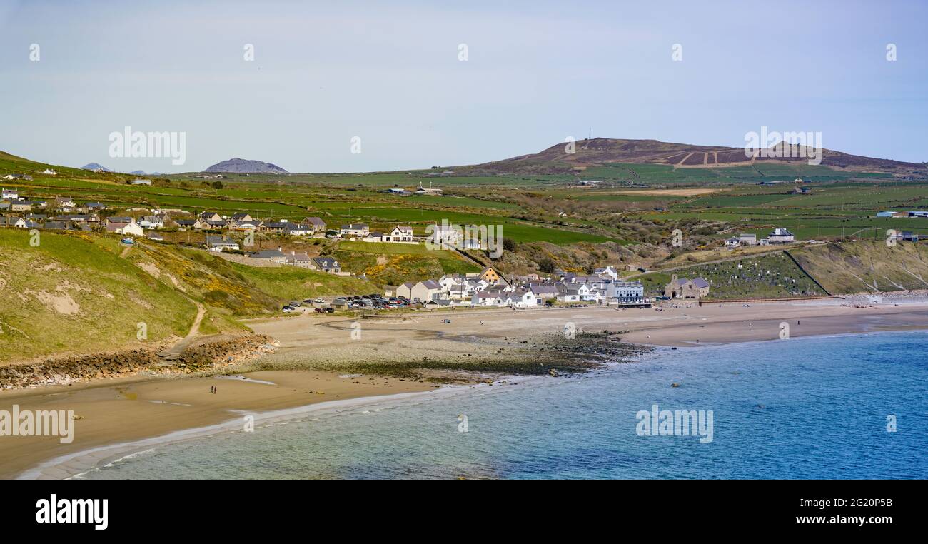Aberdaron village beach front and bay Stock Photo - Alamy