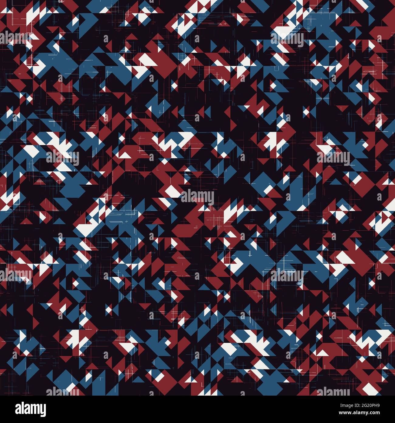 Seamless geo pattern in red blue black white Stock Photo - Alamy