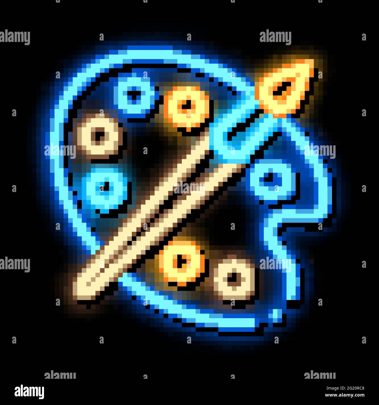 paint palette with brush neon glow icon illustration Stock Vector Image ...