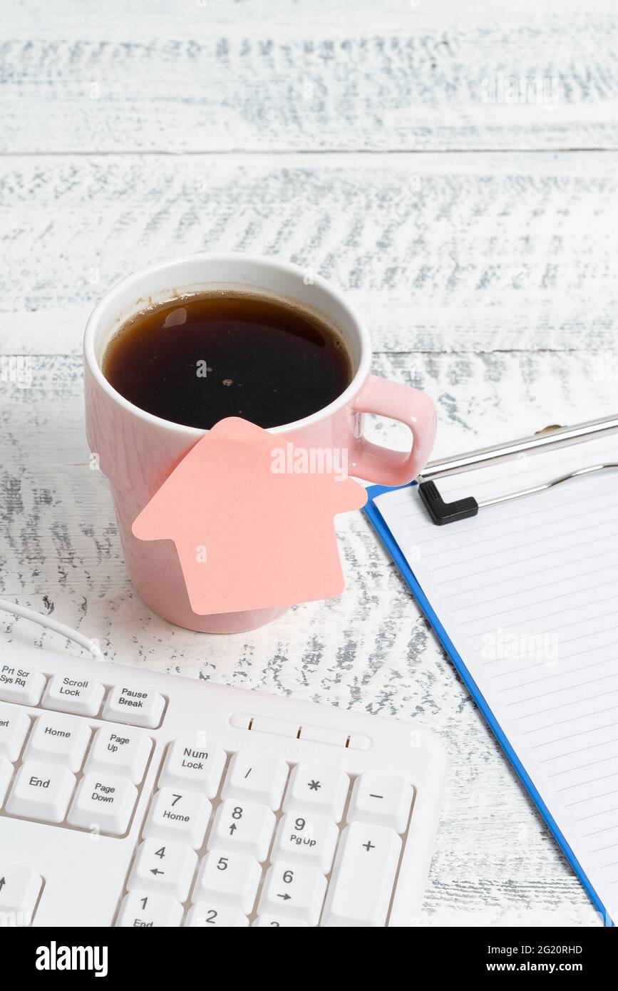 New Coffee Shop Ideas Writing Important Notes Warm Refreshing Drink ...