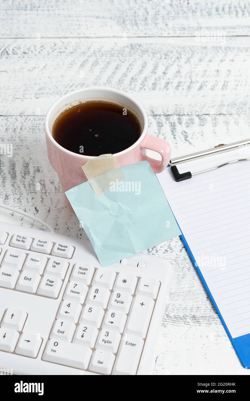 New Coffee Shop Ideas Writing Important Notes Warm Refreshing Drink ...