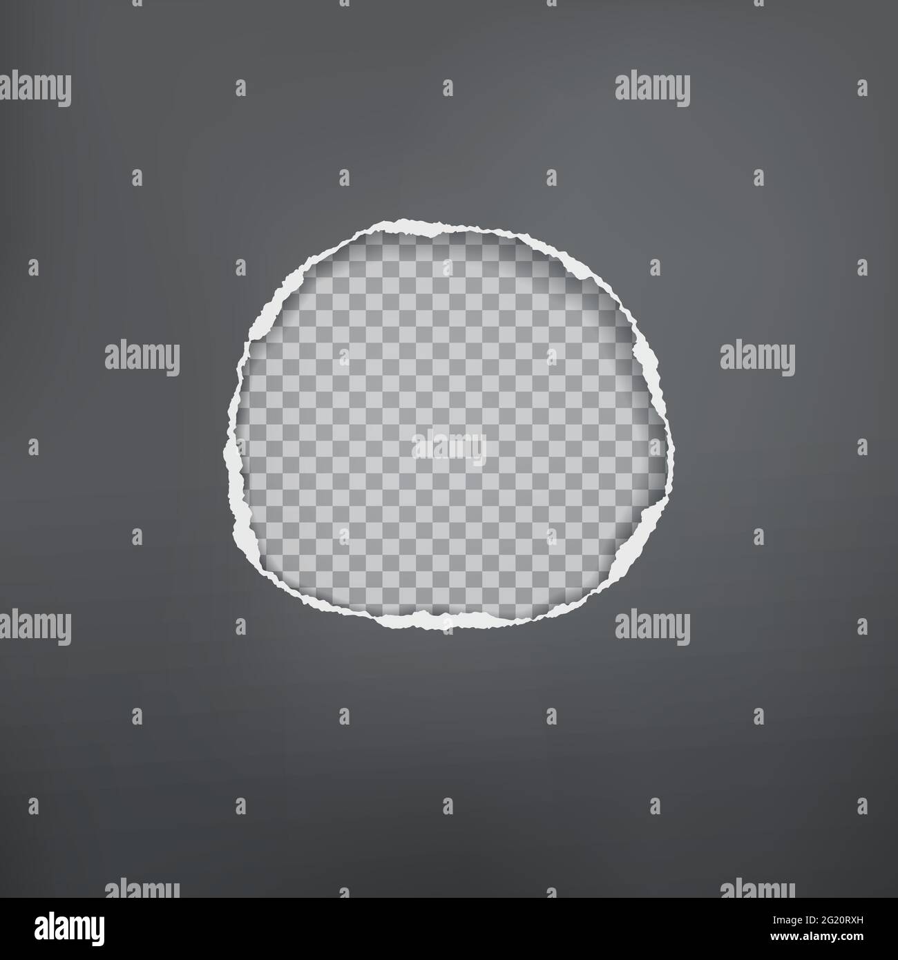 Black round hole composition in paper with torn edges and soft shadow ...