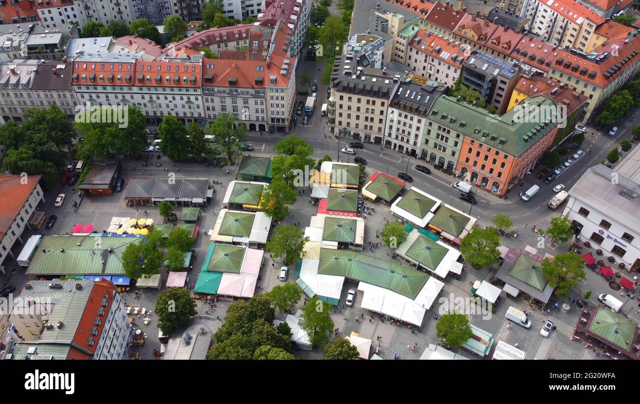 Aerial view viktualienmarkt in hi-res stock photography and images - Alamy