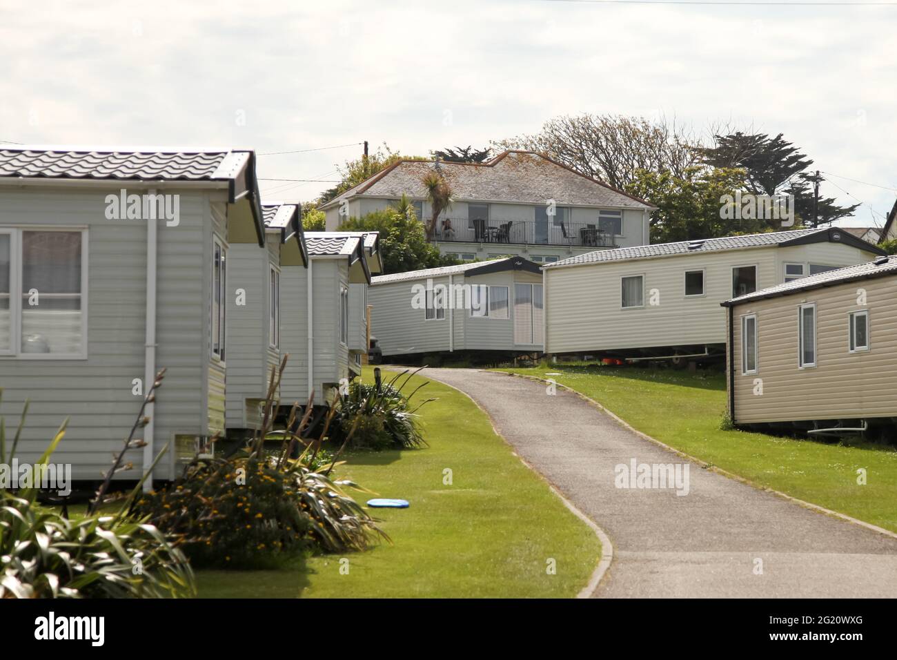 Caravan holiday in UK, Ayr Holiday Park, St. Ives, Cornwall, UK, May ...