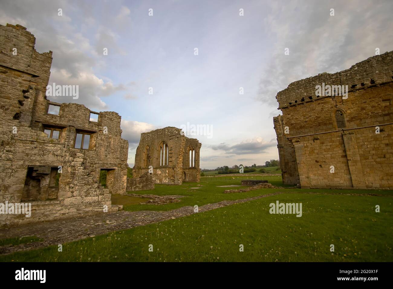The ruins of Egglestone Abbey near Castle Barnard in County Durham, UK ...