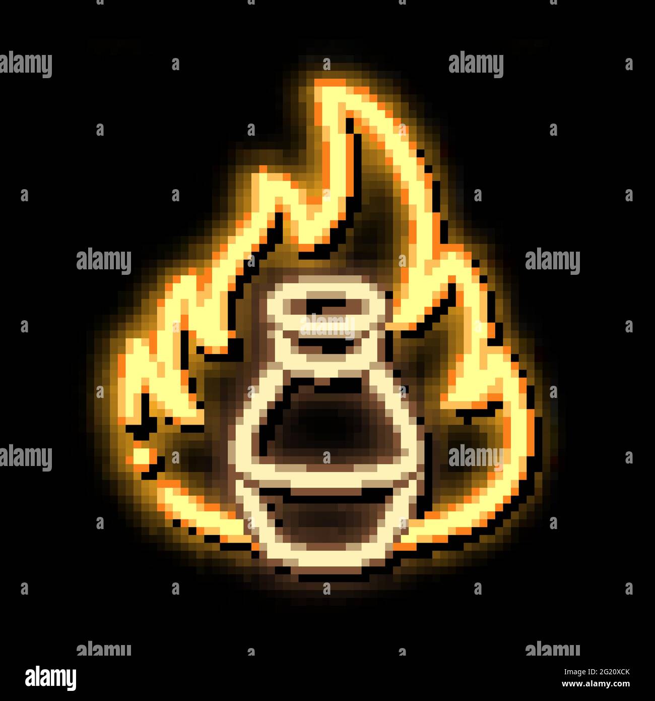 clay vase on fire neon glow icon illustration Stock Vector Image & Art ...