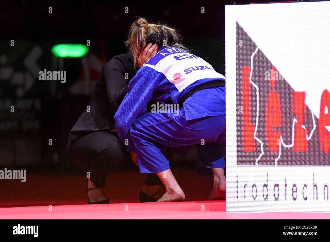 BUDAPEST, HUNGARY - JUNE 7: Ana Box Perez of Spain disappointed after ...