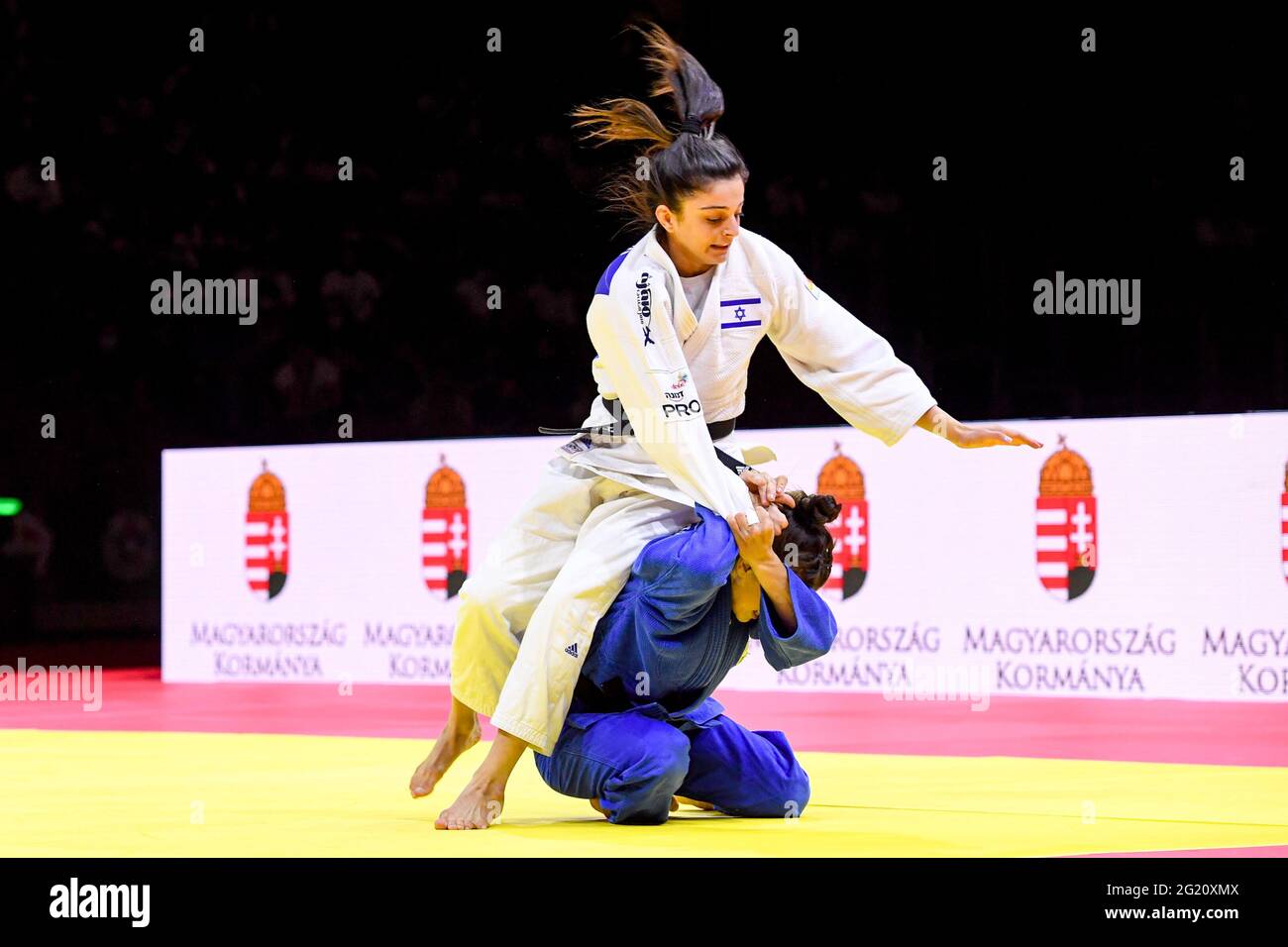 BUDAPEST, HUNGARY - JUNE 7: Gefen Primo of Israel, Diyora Keldiyorova ...