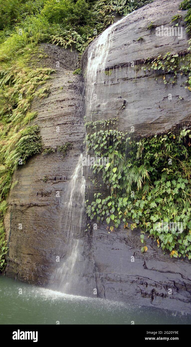 A waterfall falls from the hill, Suvolong, Rangamati, Chittagong Hill ...