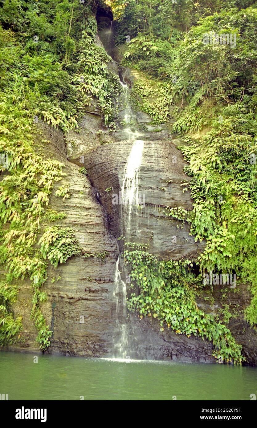 A waterfall falls from the hill, Suvolong, Rangamati, Chittagong Hill ...
