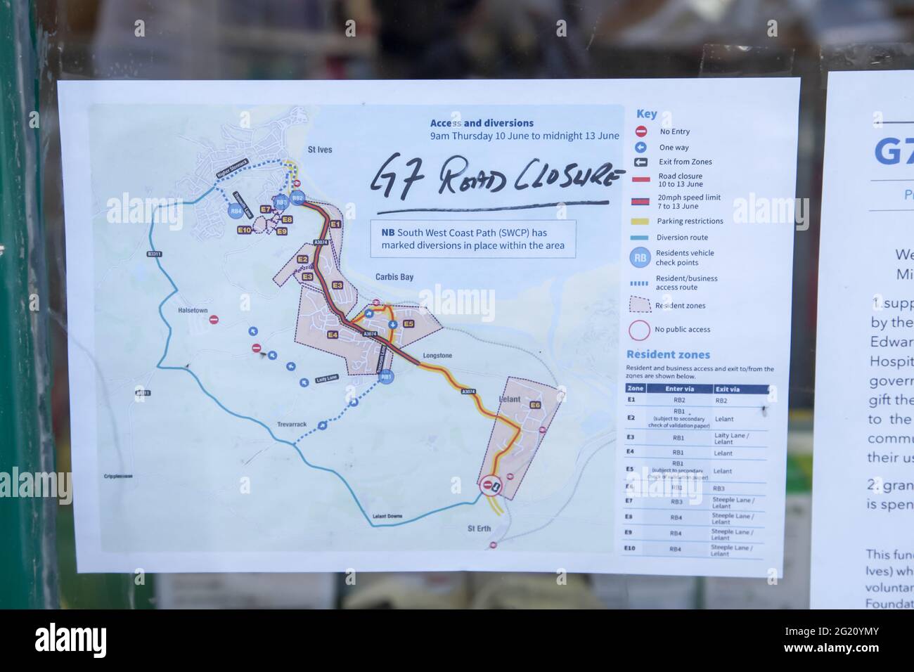 G7 2021 road closures in St. Ives, Cornwall, UK, May 2021 Stock Photo ...