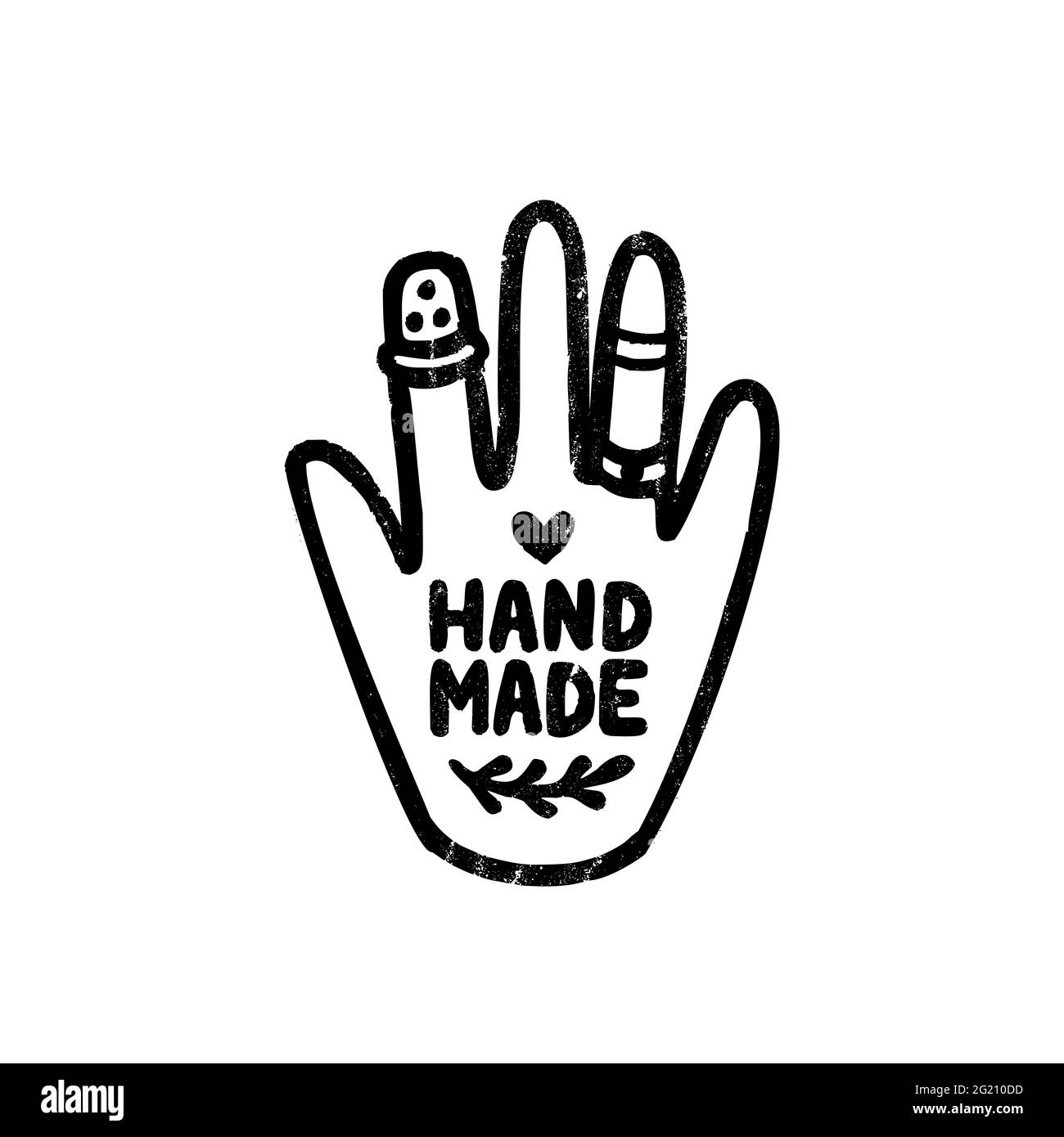 Hand made icon or logo. Vintage stamp icon with handmade lettering and ...