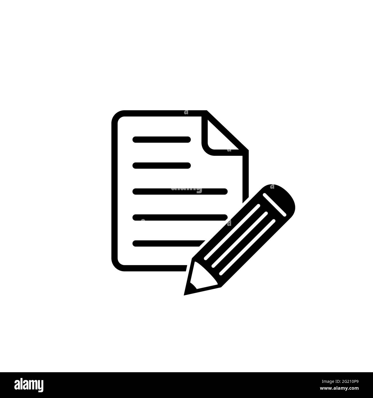 Paper with pencil. Write icon vector illustration. Edit icon symbol ...
