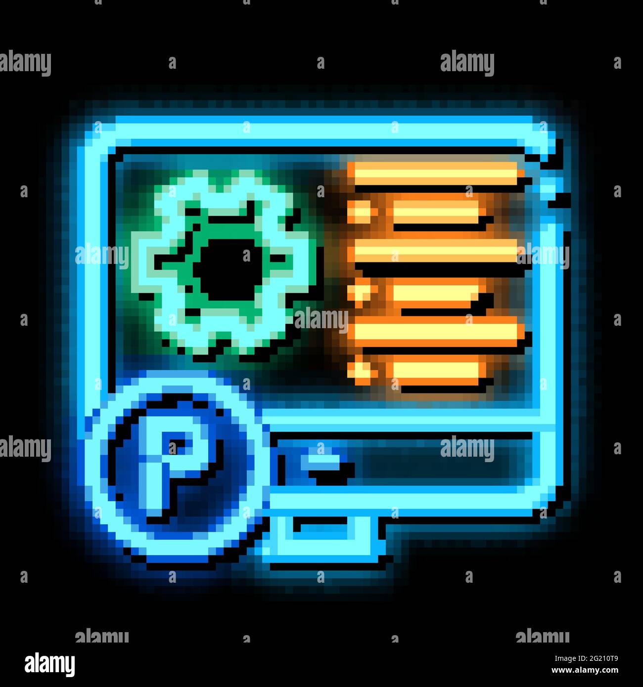 Process glowing neon sign hi-res stock photography and images - Alamy